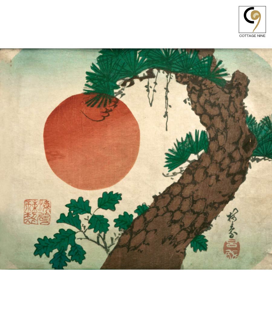 Japanese Tree Print Japanese Pink Sakura Cherry Tree Oil Painting Wall