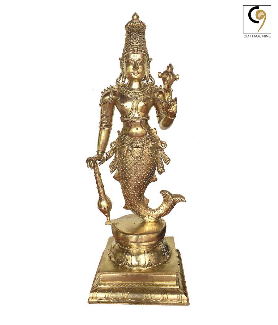 Brass Idol of Vishnu in Matsya Avatar - Buy Now on Cottage9
