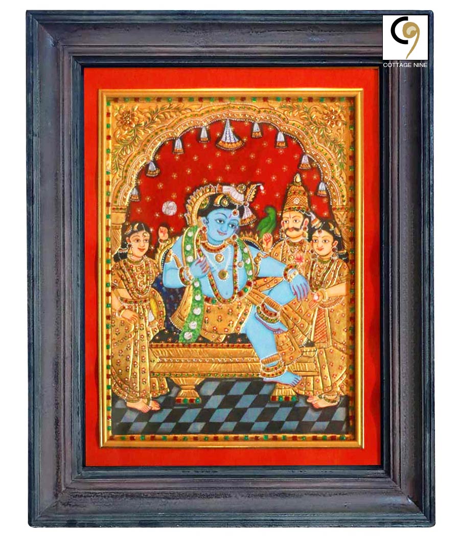 Buy Baby Krishna Tanjore Art Online | Cottage9.com