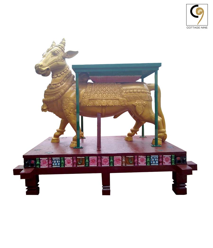 Rishabha Vahana Wood Carved Statue For Sale | Mount Nandi Statue