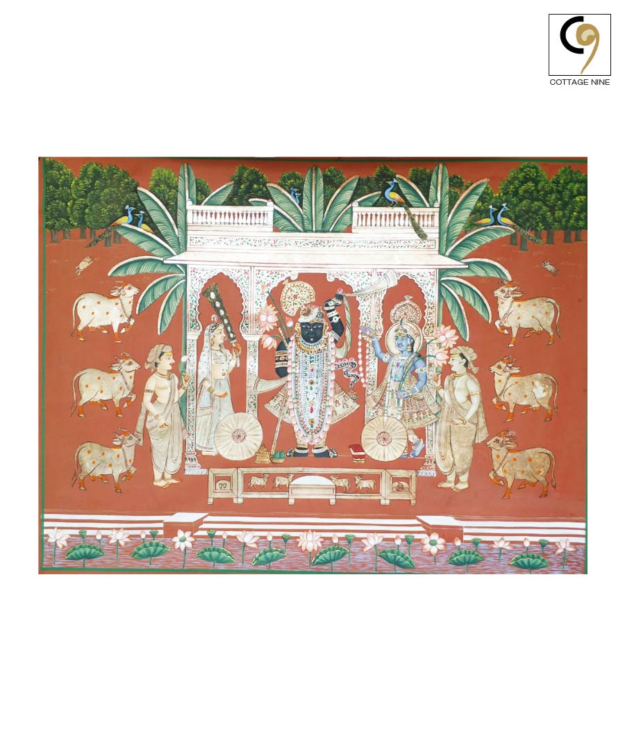 Pichwai Painting - Srinathji (Krishna) Haveli Opulence | Cottage9