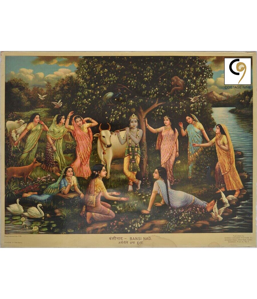 Bansi Naad Original Vasudeo H Pandya Oleograph | Shop Now