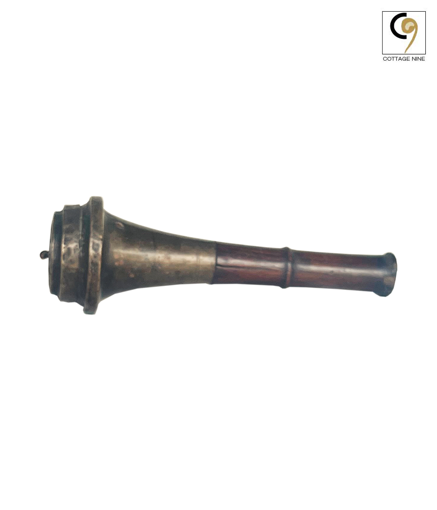 Old Traditional Chillum Smoking Pipe with Brass Top | Collectible Metal Art