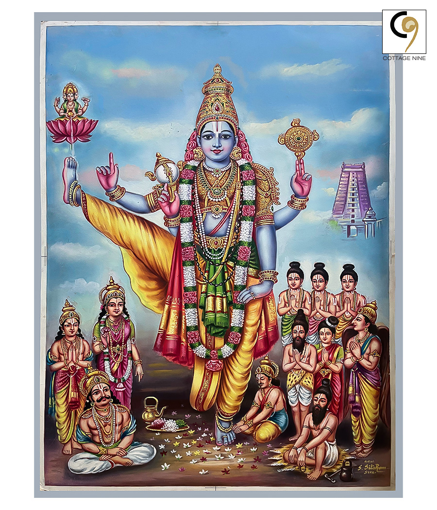 Buy Hand Painted Oleograph of Ulagalanda Perumal Vishnu of Tirukoyilur