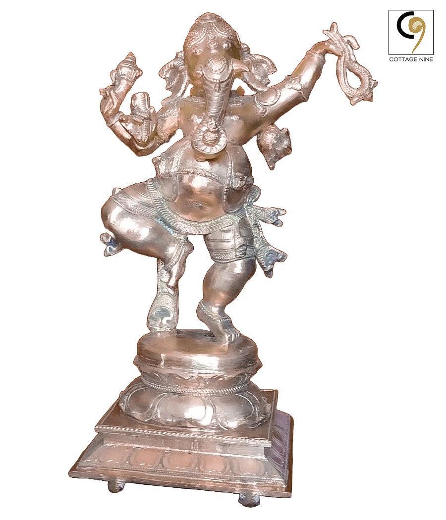 Buy This Beautiful 12" Bronze Idol of Nritya Ganesha | Bronze Statues