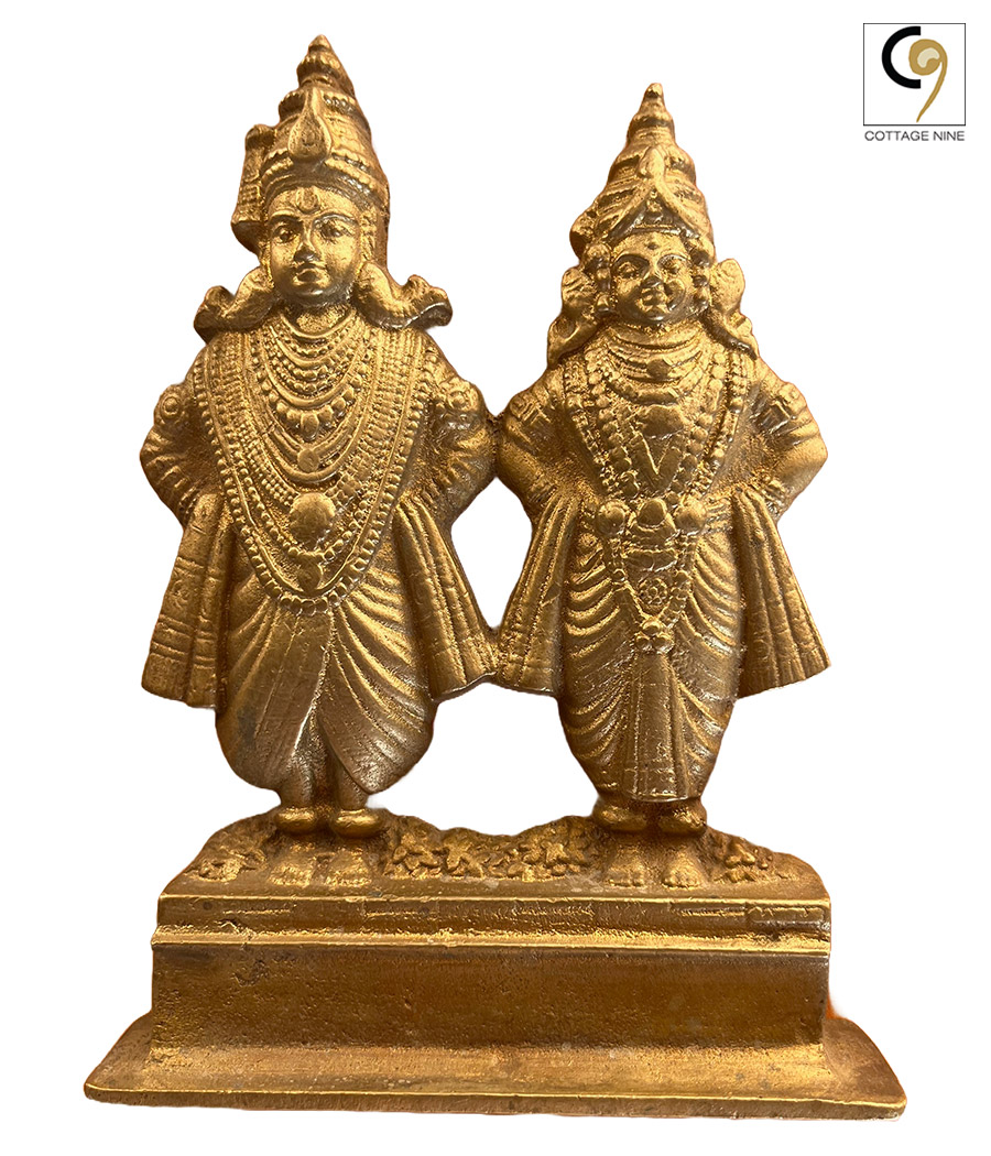 Small Brass Idol of Rukmini - Vitthal of Pandharpur | Brass Figurine