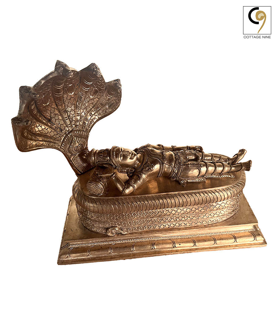 Buy Small Bronze Lord Ranganatha Statue Online | Cottage9