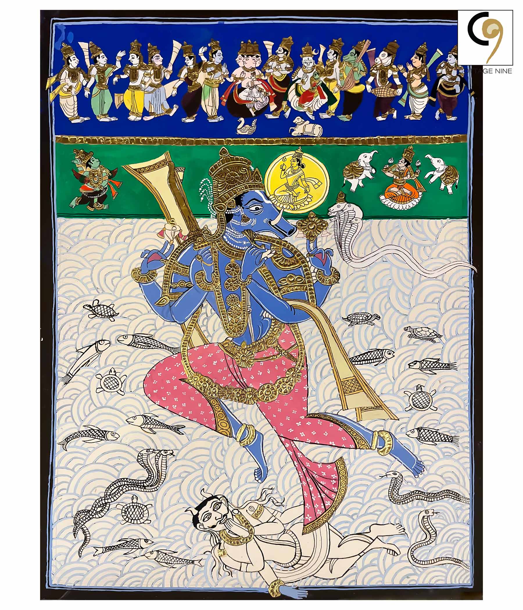 Buy Mysore Painting of Varaha Avatar of Vishnu | Cottage9