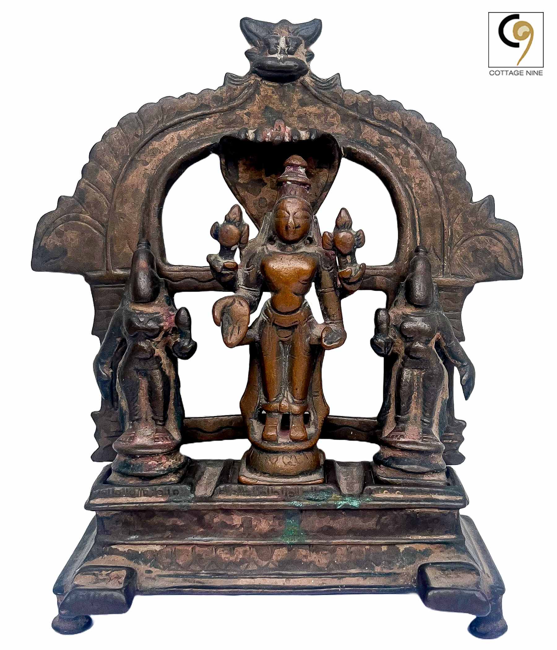 Shop Vintage Bronze Vishnu With Sridevi & Bhudevi | Cottage9