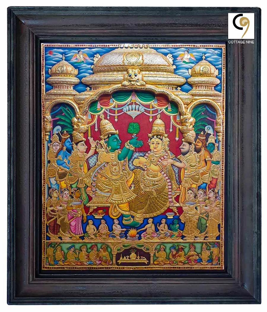 Seeta Rama Kalyanam Traditional Tanjore Painting